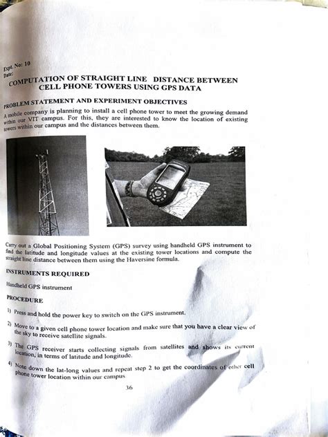 Computation Distance Bw Cell Towers Using Gps 21bcl0111 Pdf Geodesy
