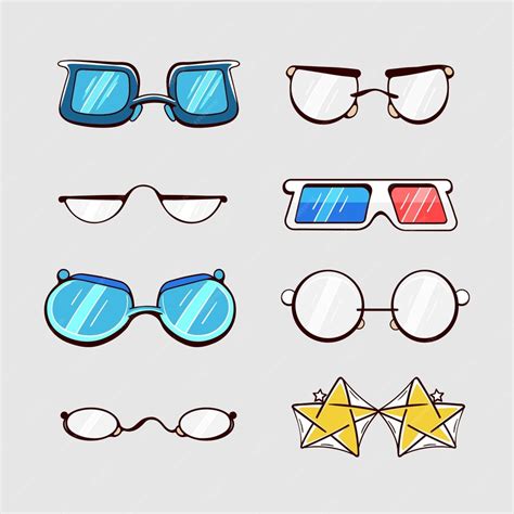 Premium Vector Set Of Vector Elements Glasses Of Different Shapes And