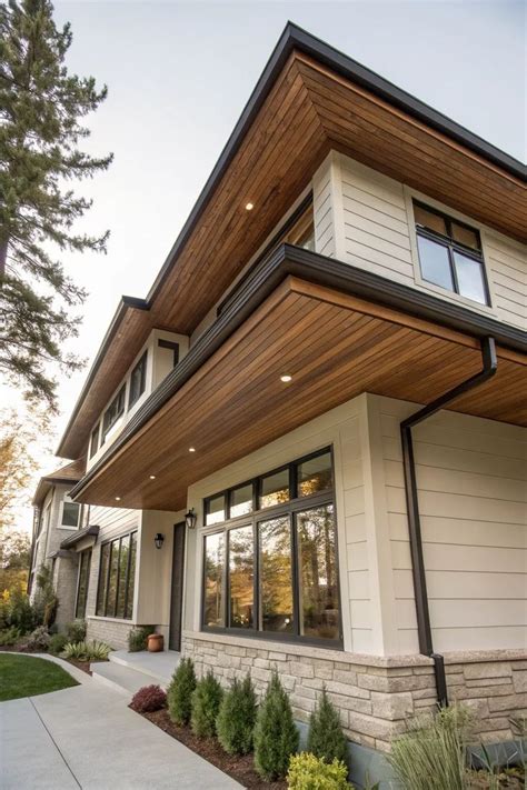 Modern Home Exterior With Wood Soffit Clean Lines Artofit