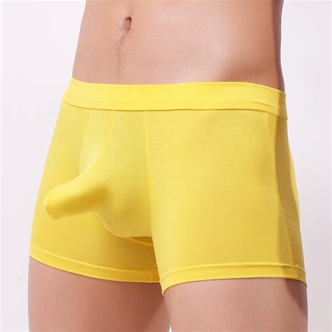 Buy Fashion Men Cotton Boxer Briefs Open Penis Underwear Sheath Cover