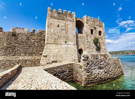 View Of The Venetian Fort Castle At Methoni The Castle Of Methoni Is A
