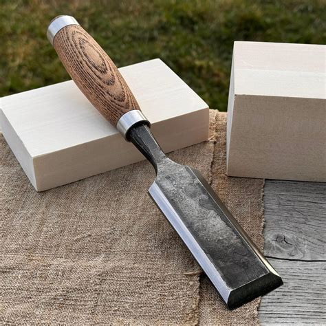 Bevel Edge Chisel Hand Forged 52100 Carbon Steel Blade Ash Handle