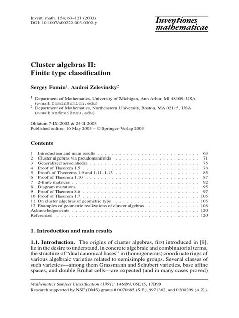 Cluster Algebras Ii Pdf