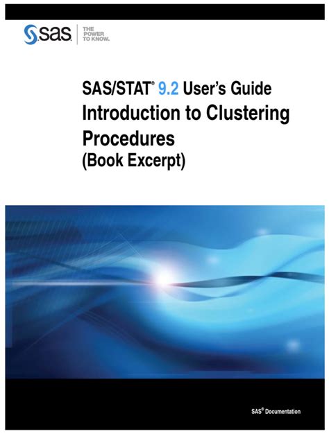 introduction to clustering procedures sas stat user s guide pdf