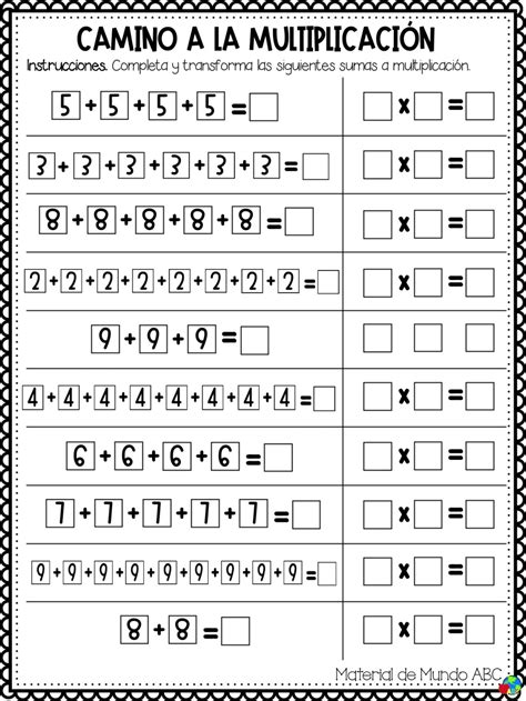 Cuaderno Para Iniciar A Los Alumnos En La Multiplicación Math Lessons