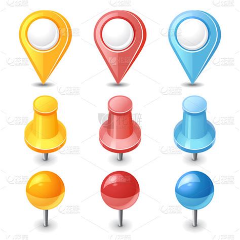 颜色的针脚和指针