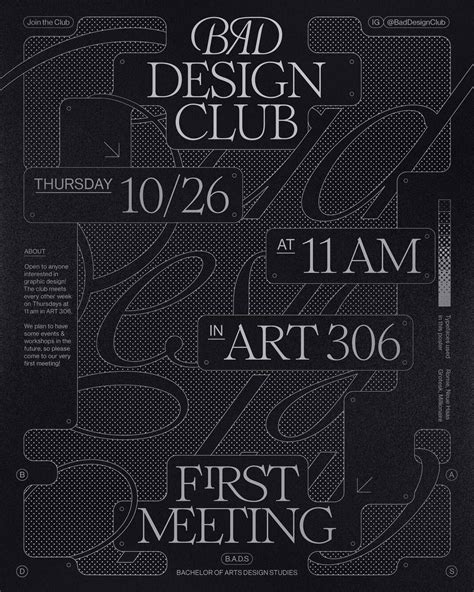 Bad Design Club Fonts In Use Ispirazione Design Poster Grafico