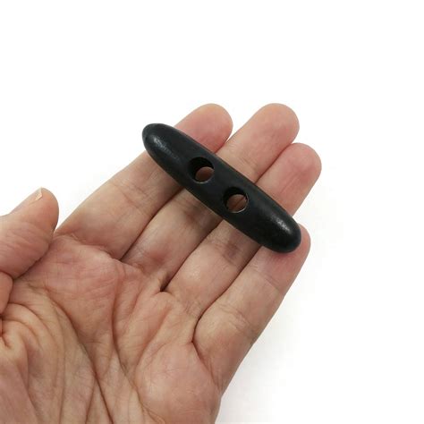 2 Large Toggle Buttons Wood Dark Brown Black 6cm 2 38
