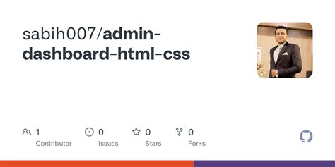 github sabih007 admin dashboard html css