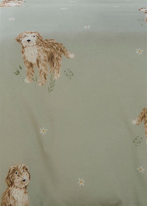 Fusion Hattie The Cockapoo Reversible Green Duvet Cover Set Matalan