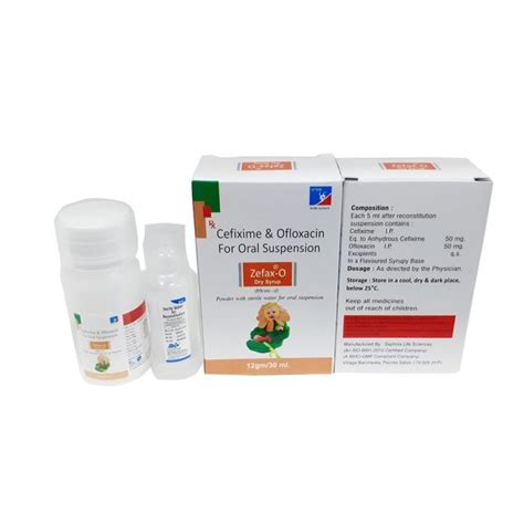 Zefax O Oral Suspension Cefixime 50 Mg And Ofloxacin 50 Mg For Broad