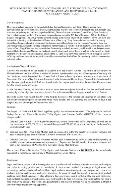 Case Analysis People Of The Philippines Plaintiff Appellee V
