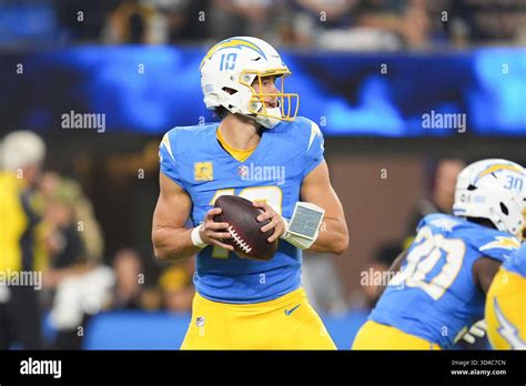 Los Angeles Chargers Quarterback Justin Herbert 10 Looks To Pass