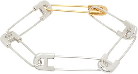 Ambush Silver And Gold A Safety Pin Link Bracelet Ambush