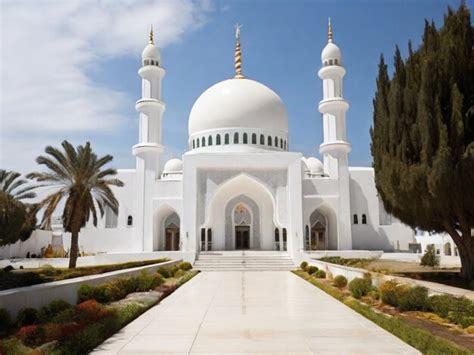Premium Photo White Mosque