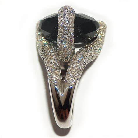 Paolo Piovan Diamonds And Onyx Ring In White Gold For Sale At 1stdibs
