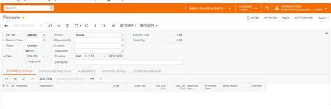 import scenario purchase requests community