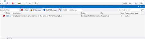 C Error Cs0542 User Defined Type Member Names Cannot Be The Same
