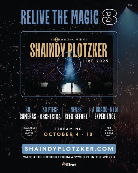Experience The Magic Shaindy Plotzker Live 2025 — Now Online The Yeshiva World