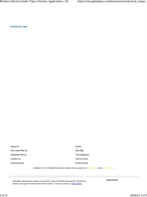 washers selection guide types features applications globalspec pdf