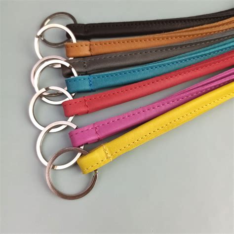 Echt Leder Schlüsselband Lang Lanyard Schlüsselanhänger Mit Ring