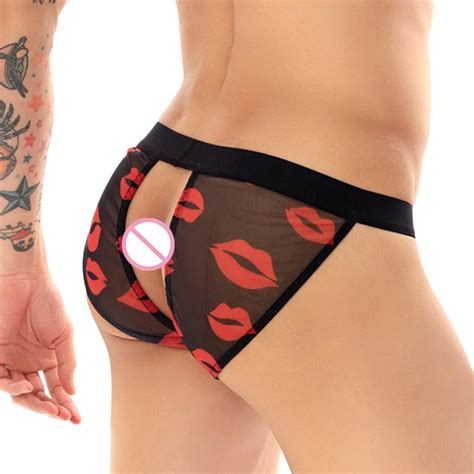 Slip En Maille Dos Ouvert Pour Homme Culotte Imprim E Jules Transparente Bikini Sexy Bulge