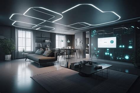 Premium Ai Image Futuristic House Integrated Technology Comfort And