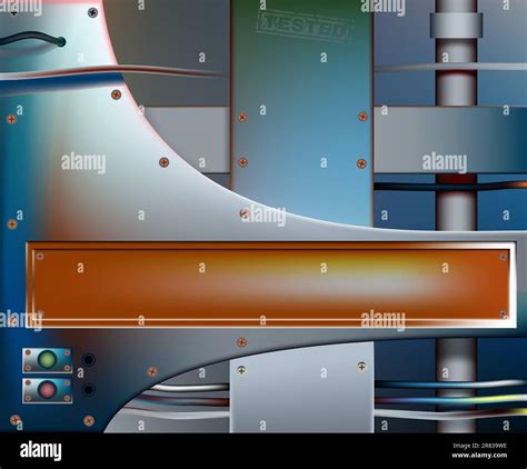 Editable Vector Background Of Colorful Metal Plates With Copy Space Made Using Gradient Meshes