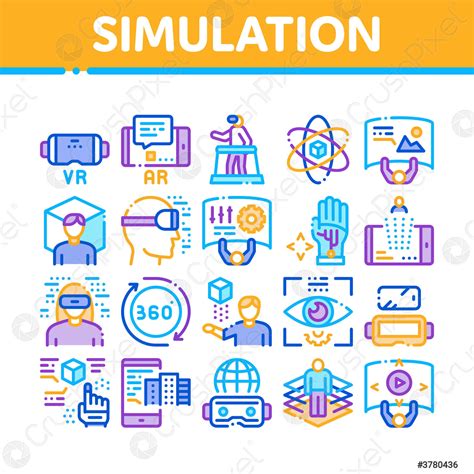 Simulation Equipment Collection Icons Set Vector Stock Vector 3780436 Crushpixel