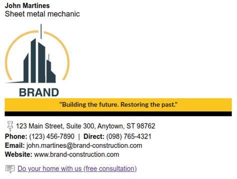 Cas De Signature De Mail Pour Les Entreprises De Construction