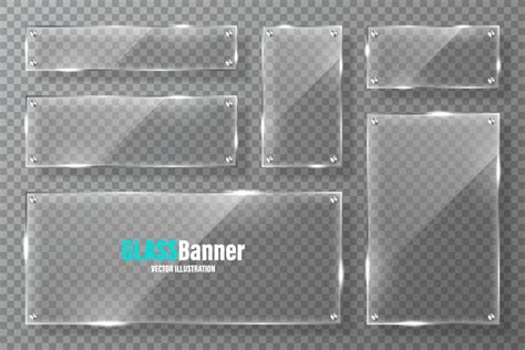 Glass Frames With Metal Holder Collection Vector Image