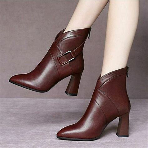 Thick Heel Boots Chunky Heels Boots Heeled Boots Cute Shoes Boots