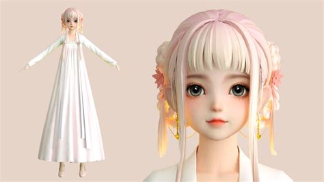 Cartoon Hanfu Girl 3d Model Cgtrader