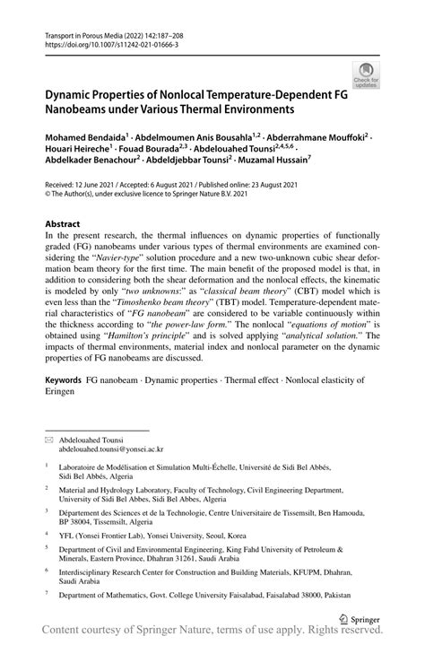 Dynamic Properties Of Nonlocal Temperature Dependent Fg Nanobeams Under Various Thermal