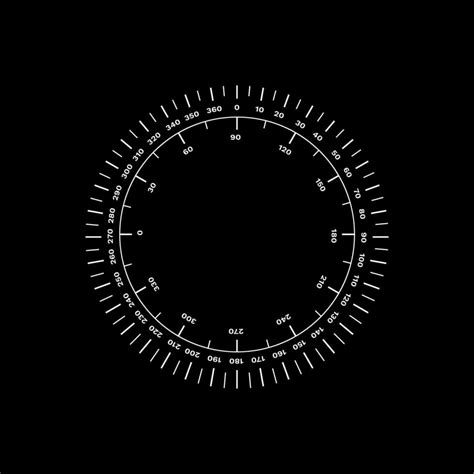 Circular Measuring Scale With Detailed Numeric Indicators And Radial Tick Marks 67739592 Vector