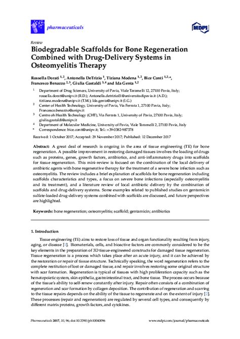 Pdf Biodegradable Scaffolds For Bone Regeneration