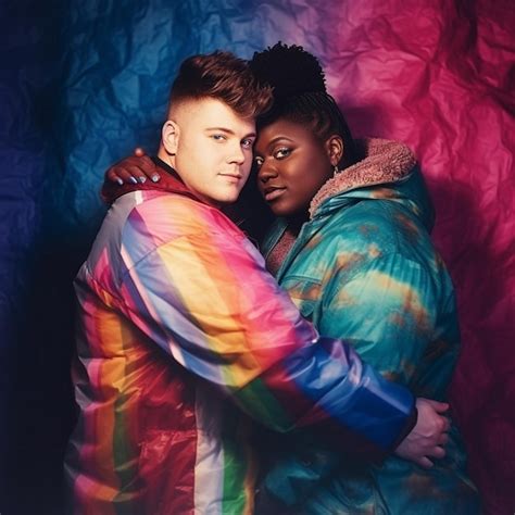 Premium Ai Image Interracial Couple Chubby Mixed Race Girl With White