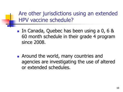 Ppt Hpv Vaccine Extended Dosing Schedule For Grade 6 Powerpoint