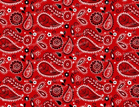 Red Paisley Bandana Edible Fabric Ef026 Red Bandana Cake For Men