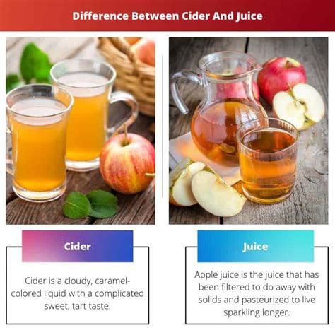 Cider Vs Juice Difference And Comparison