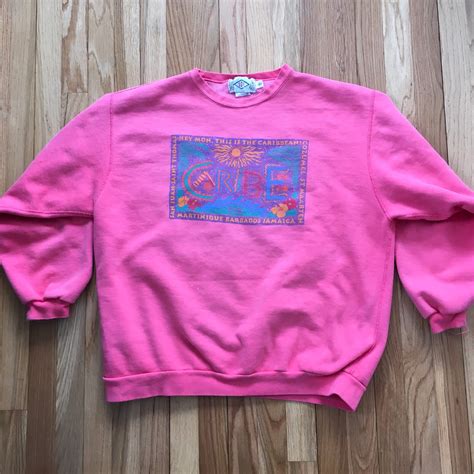 Vtg 90s Sdi Crewneck Sweatshirt Caribbean Cruise Tropical L Pink Ebay