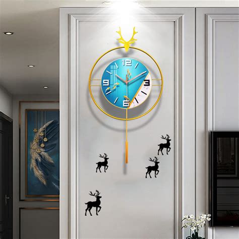 Grandfather Clock Pendulum Drawing 3d Mute Metal Wall Clock With Gold