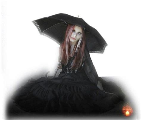 Siyah Semsiyeli Kiz Siyah Sanatsal