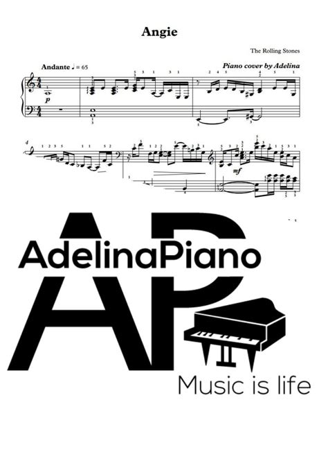 Angie The Rolling Stones Piano Sheet Music