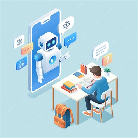 Premium Vector | Chatbot artificial intelligence AI technology education concept isometric ...