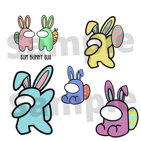 Among Us Easter Files Png Download Bunny Sus Etsy