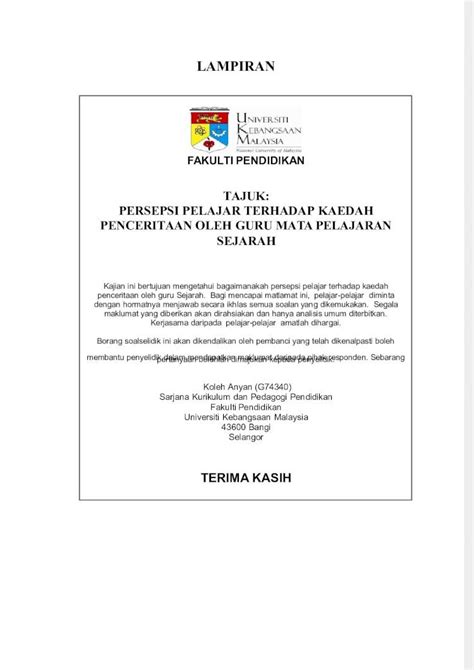Pdf Soal Selidik Kaedah Sejarah Dokumentips