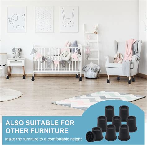 8 Elevadores De Muebles Elevadores De Cama Negros De 3 Pulgadas