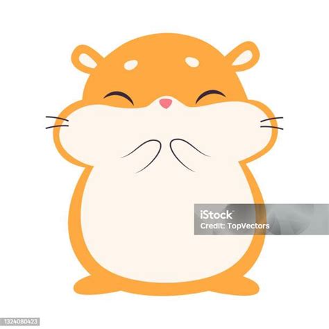 Hamster Imut Lucu Lucunya Karakter Hewan Peliharaan Merah Ilustrasi