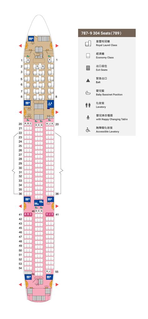 Boeing 787 9 Dreamliner Twin Jet B789 Seating Plan